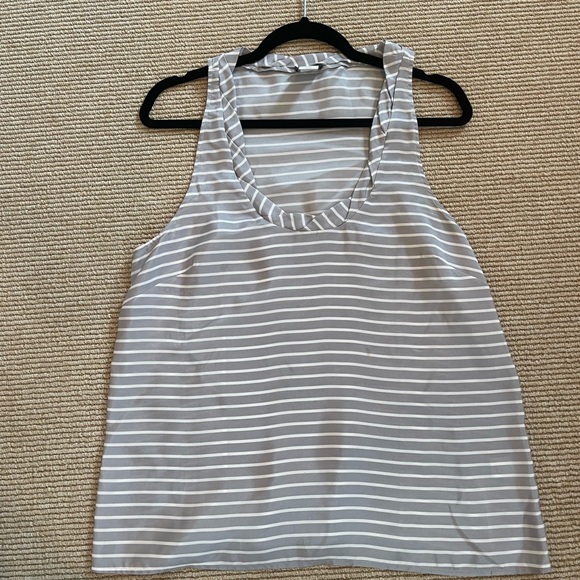 J. Crew | Tops | J Crew Gray And White Striped Tank Top | Poshmark